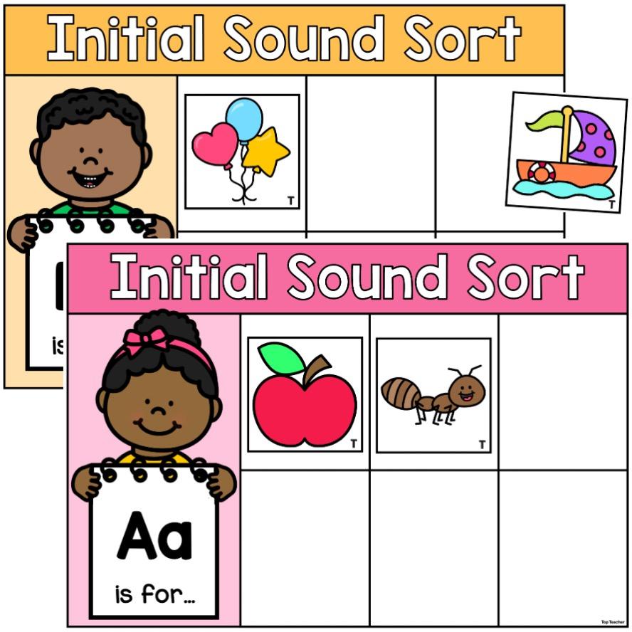 Initial Sound Sort: Alphabet & Initial Sounds Activity - Top Teacher