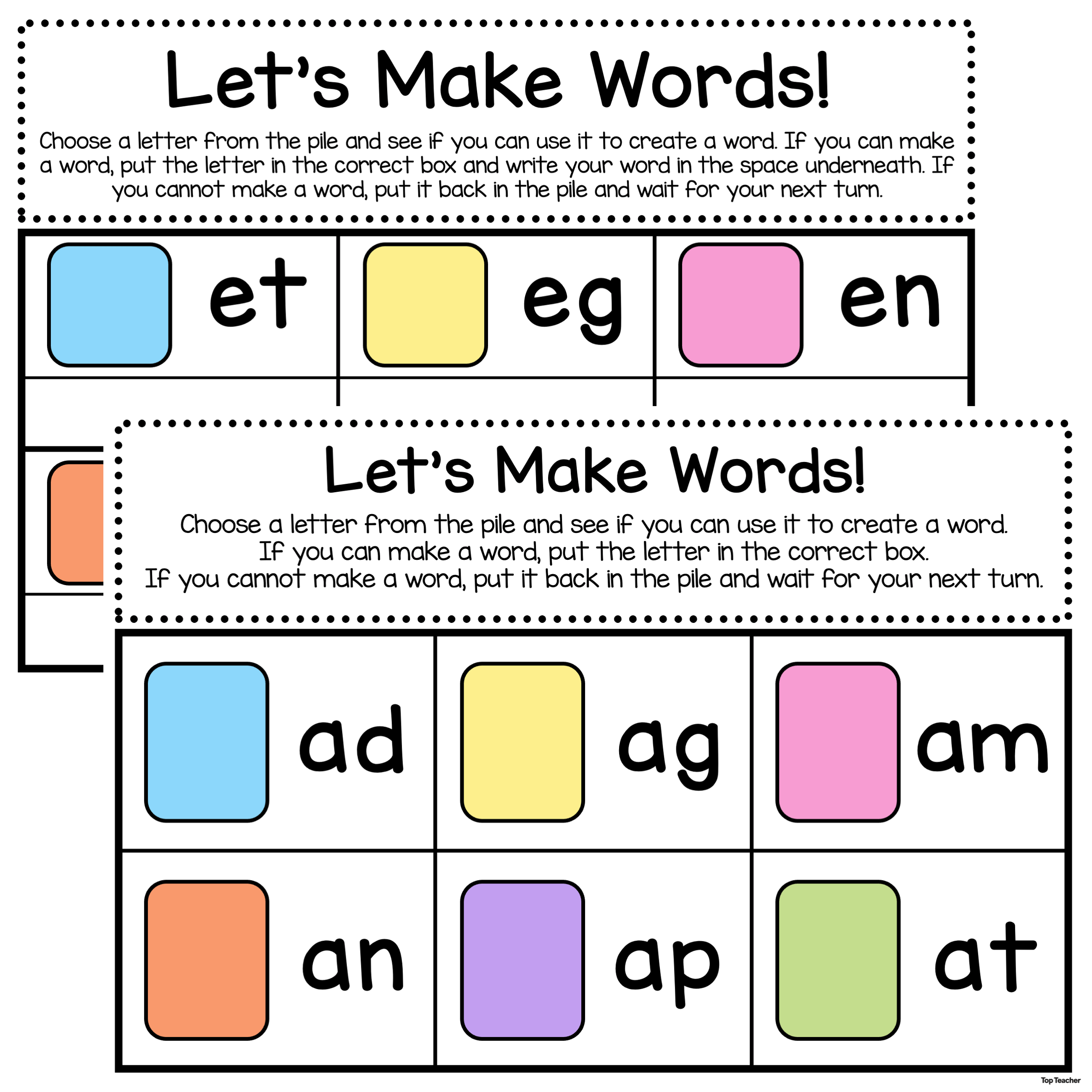 Let's Make Words: Word Families & CVC - Top Teacher