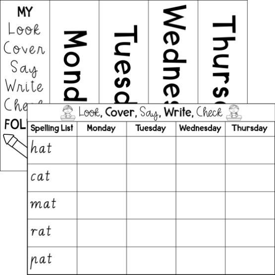 Look, Cover, Say, Write, Check Spelling Folder - Top Teacher