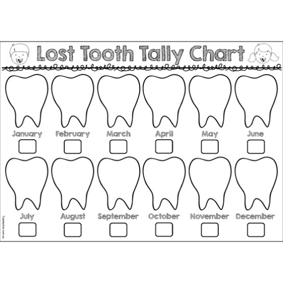 Lost Tooth Tally Chart - Top Teacher
