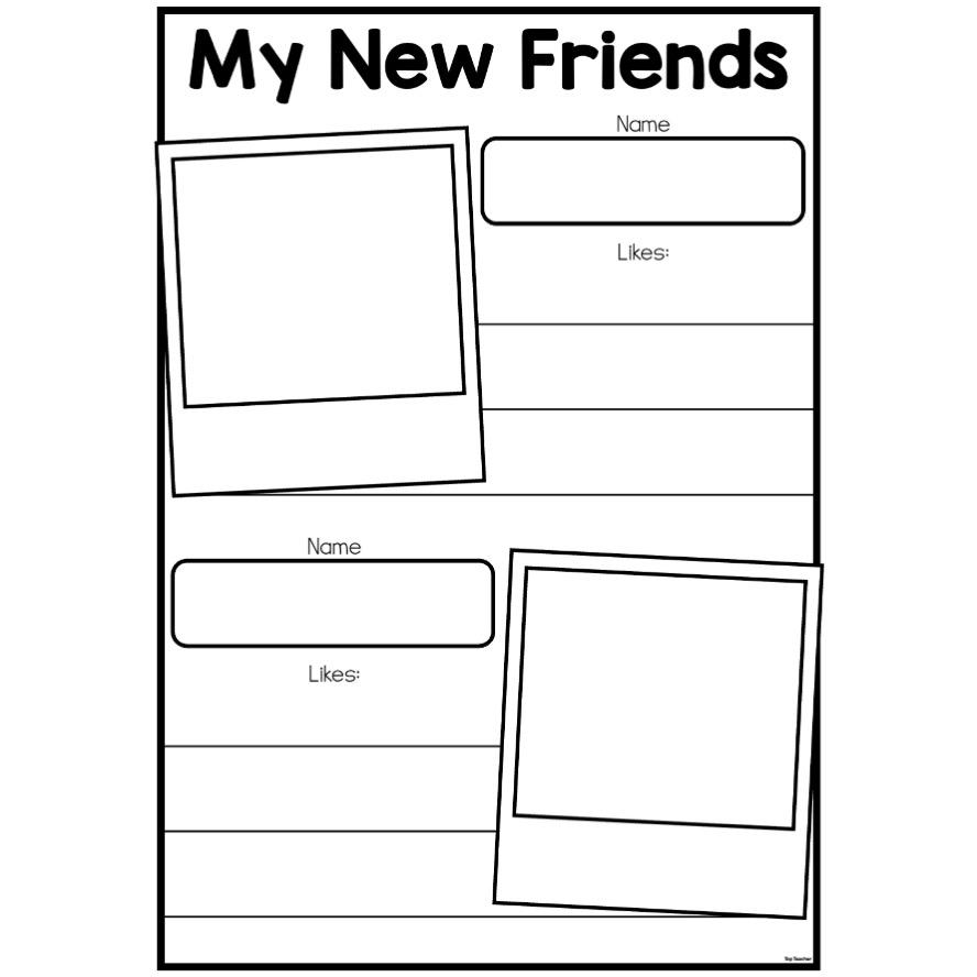 My New Friends Back to School Activity - Top Teacher