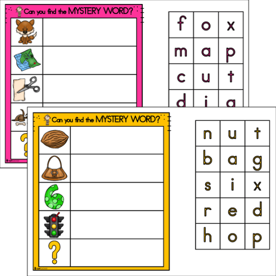 Mystery CVC Words - Top Teacher