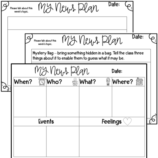 News Telling Planning Templates - Top Teacher