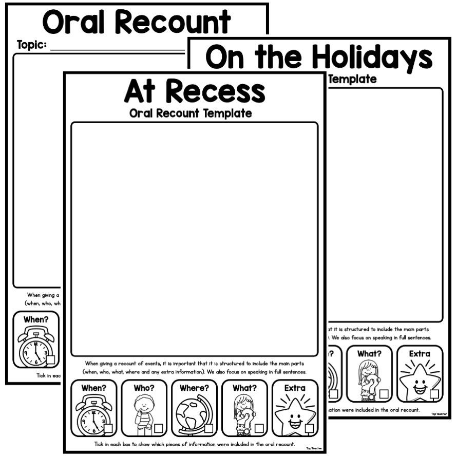 Oral Recount Templates - Top Teacher
