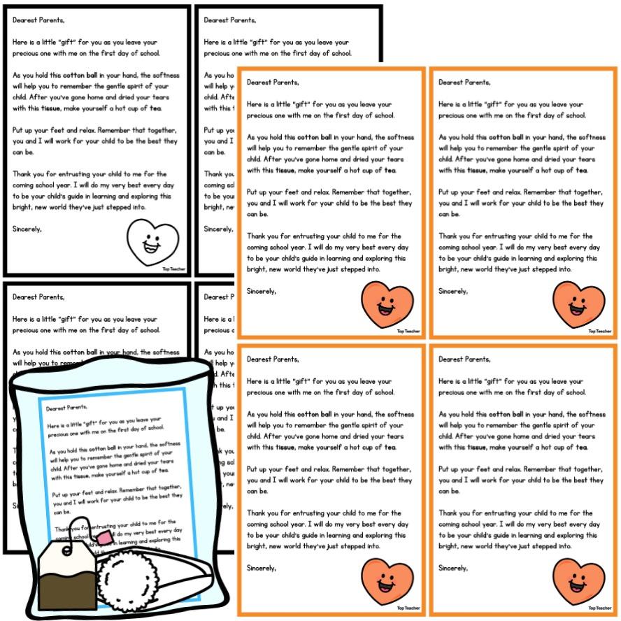 Parent Care Package Tag: Back to School - Top Teacher