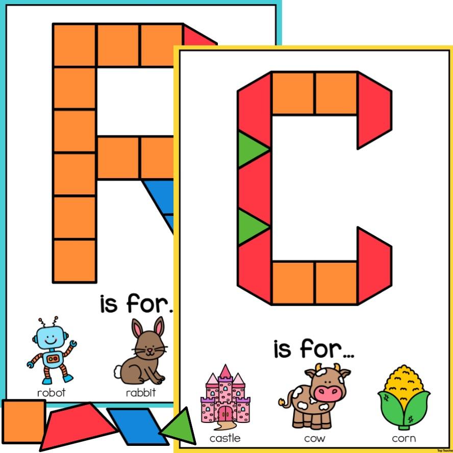 Pattern Block Alphabet Puzzles: Letter Formation Activity - Top Teacher