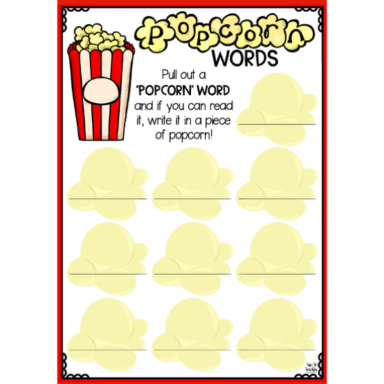 Popcorn Words Game - Top Teacher