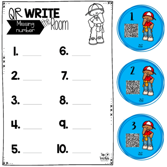 QR Code Write the Room: Numbers to 20 Activity - Top Teacher