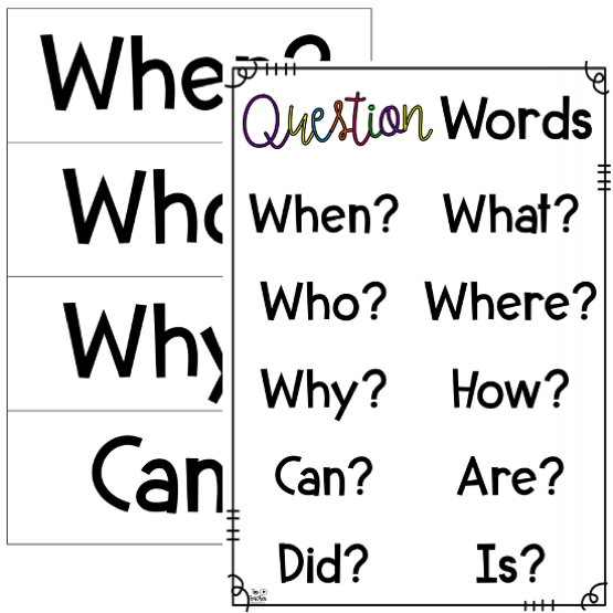 Question Words Poster & Cards - Top Teacher