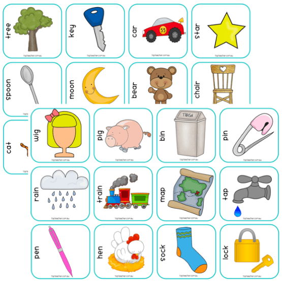 Rhyme Memory Matching Cards - Top Teacher