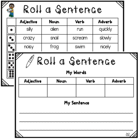 Roll-a-Sentence: Building Sentences Activity - Top Teacher