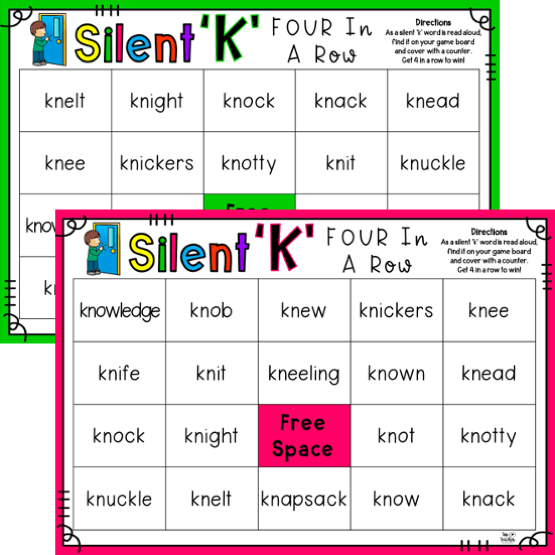Silent K: 4 in a Row - Top Teacher
