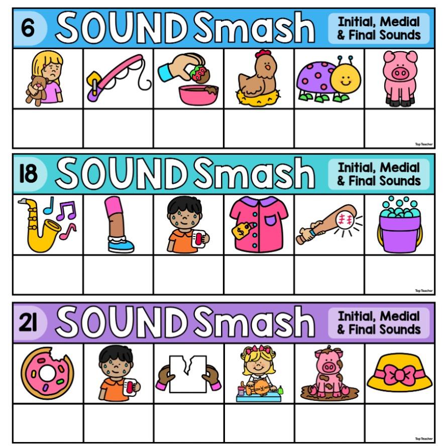 Sound Smash: Initial, Medial & Final Sounds - Top Teacher