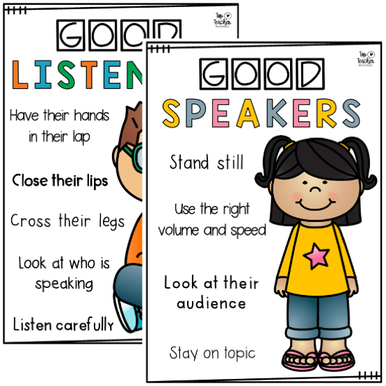 Speaking & Listening Posters - Top Teacher