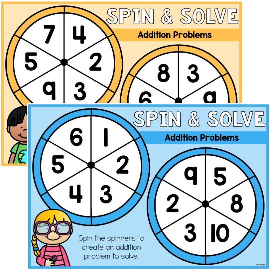 Spin & Solve: Addition to 20 Activity - Top Teacher