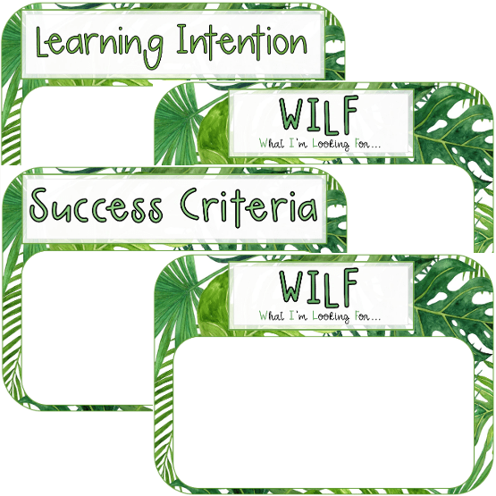 Learning Intentions Posters Tropical - Top Teacher