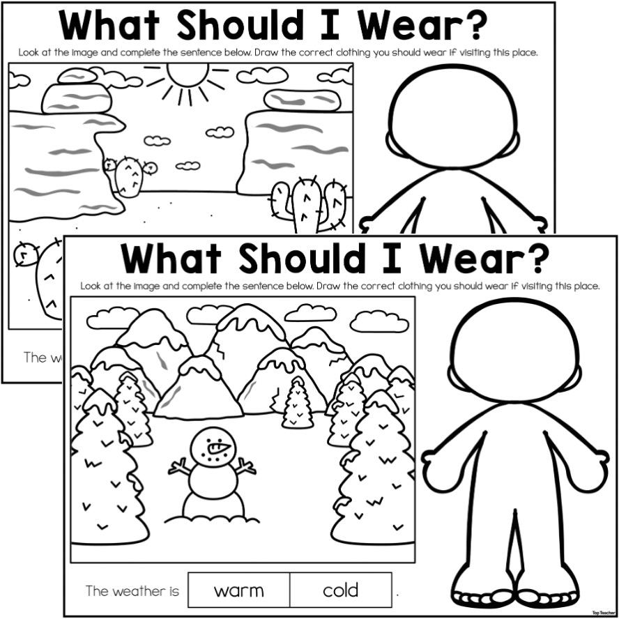 What To Wear Weather Worksheet Worksheets 99worksheets