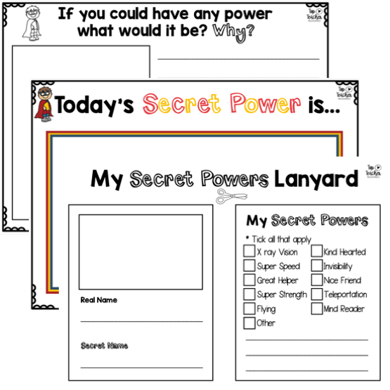 Secret Powers Writing Activities - Top Teacher