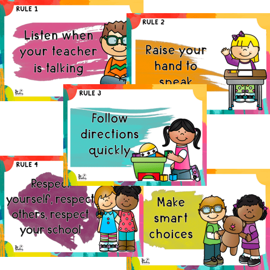 Whole Brain Rule Cards Colour Splash - Top Teacher