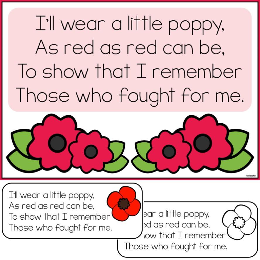 Poppy Poem Poster & Badges - Top Teacher