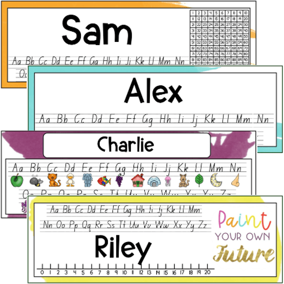 Alphabet Desk Mats Colour Splash - Top Teacher