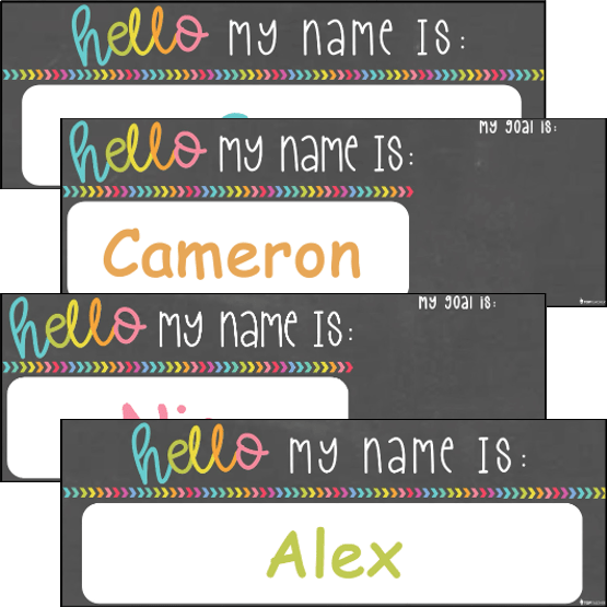 Hello Desk Plates Chalkboard - Top Teacher