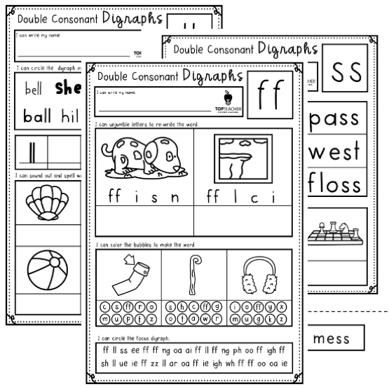 Double Consonant Worksheets - Top Teacher