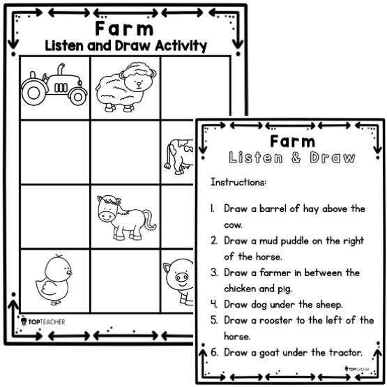 Listen & Draw: On the Farm - Top Teacher