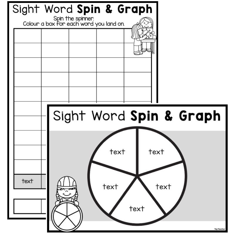 Spin & Graph: Sight Words - Top Teacher