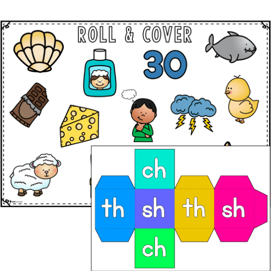 Roll & Cover: Digraphs - Top Teacher