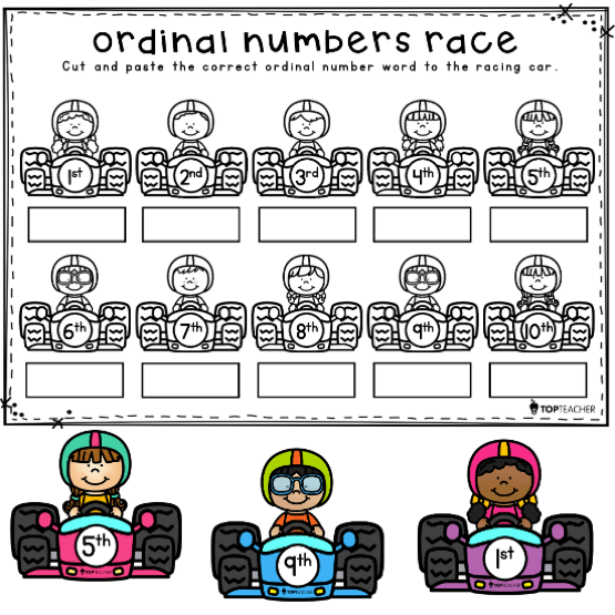Ordinal Numbers Race - Top Teacher