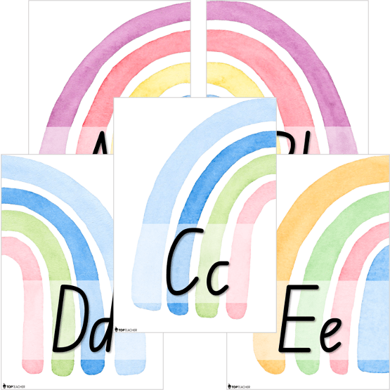 Alphabet Posters Rainbow - Top Teacher