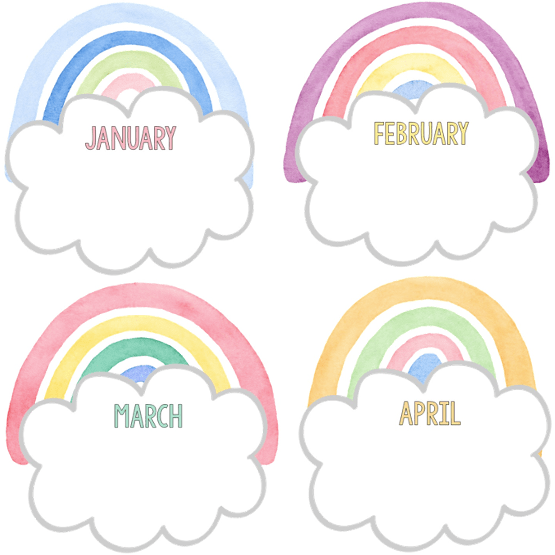 Blank Printable Rainbow Birthday Signs