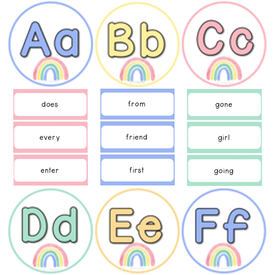 Word Wall Rainbow - Top Teacher