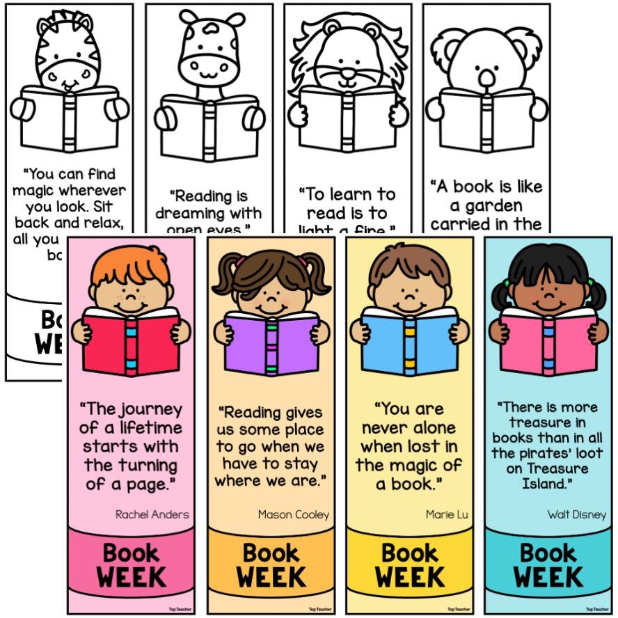 Book Week Bookmarks - Top Teacher