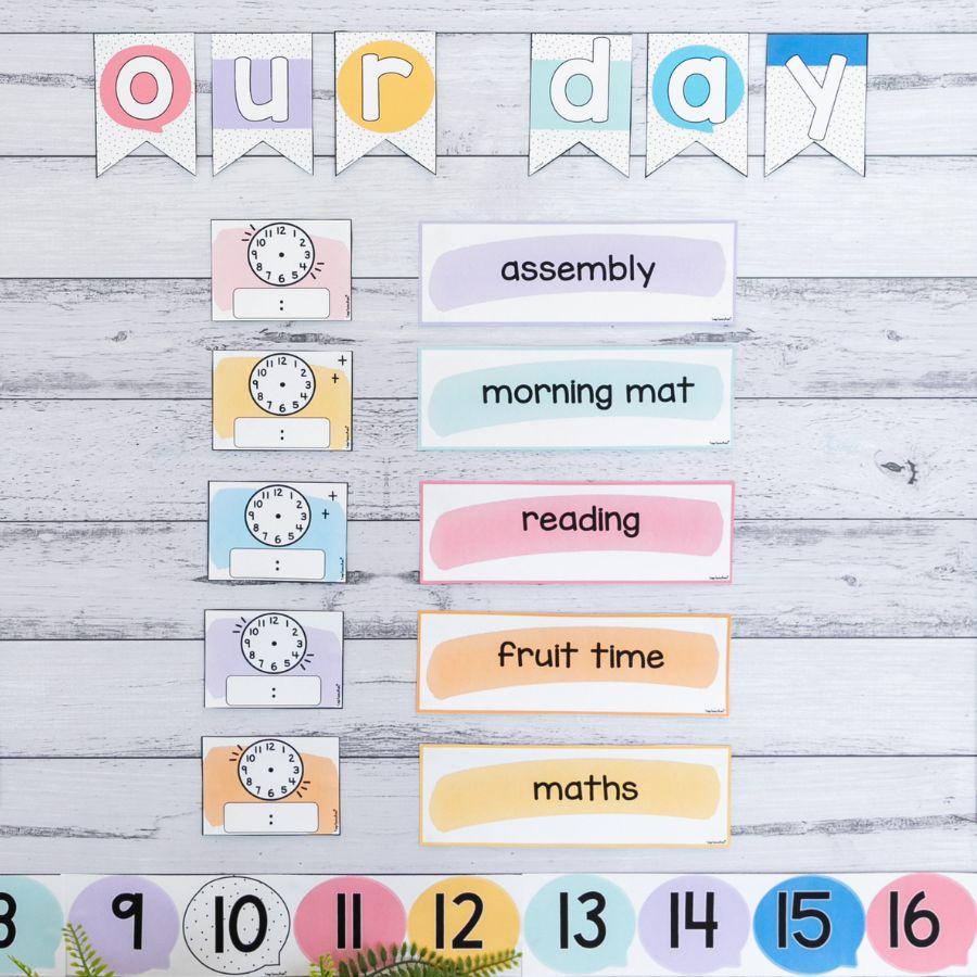 Schedule Cards Good Vibes Brush Strokes - Top Teacher