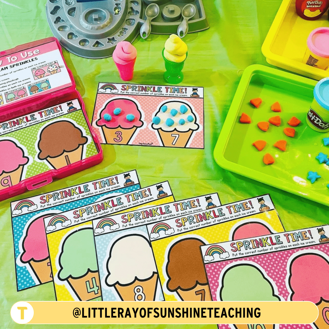 Friends of Ten Task Cards: Ice Cream Sprinkles - Top Teacher