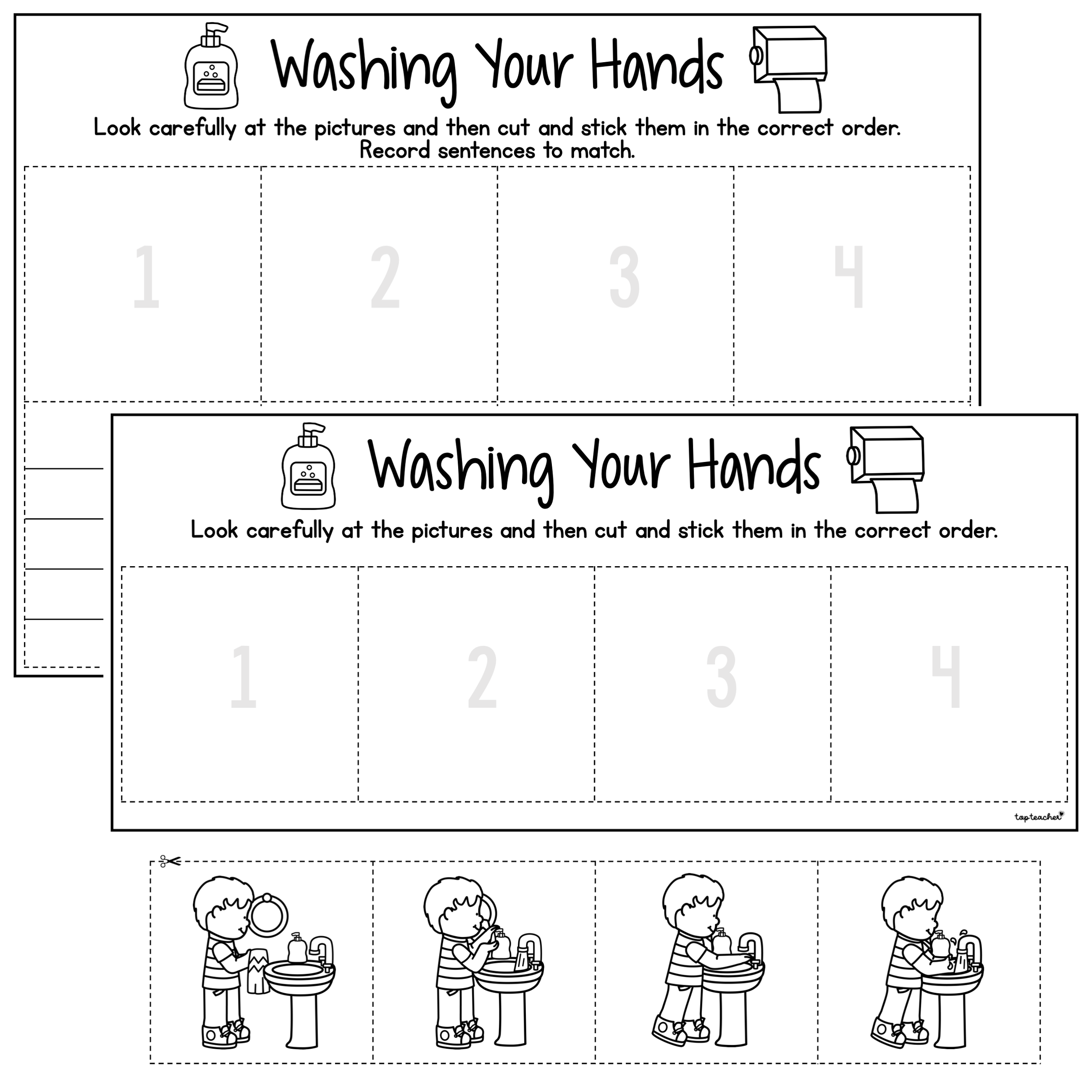 Sequencing Worksheets: Washing Your Hands - Top Teacher