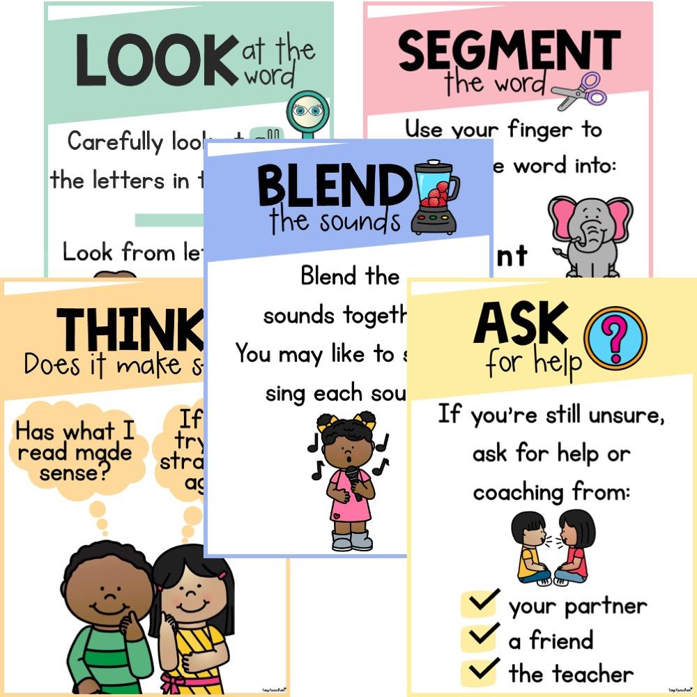 Reading Strategy Posters Rainbow - Top Teacher