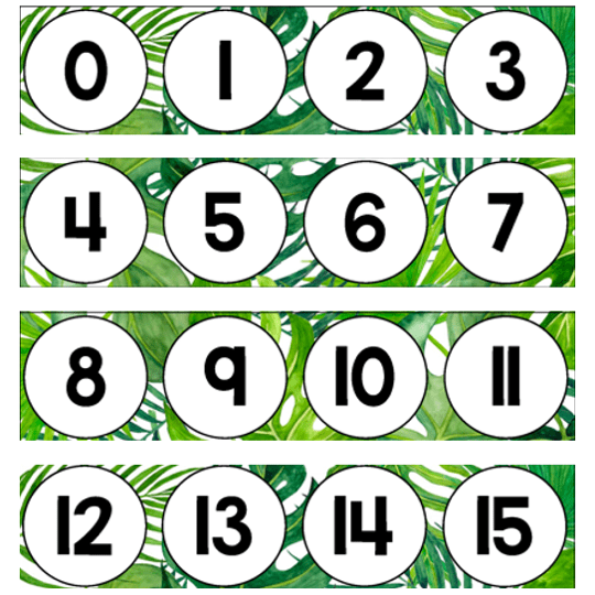 Number Line Tropical - Top Teacher