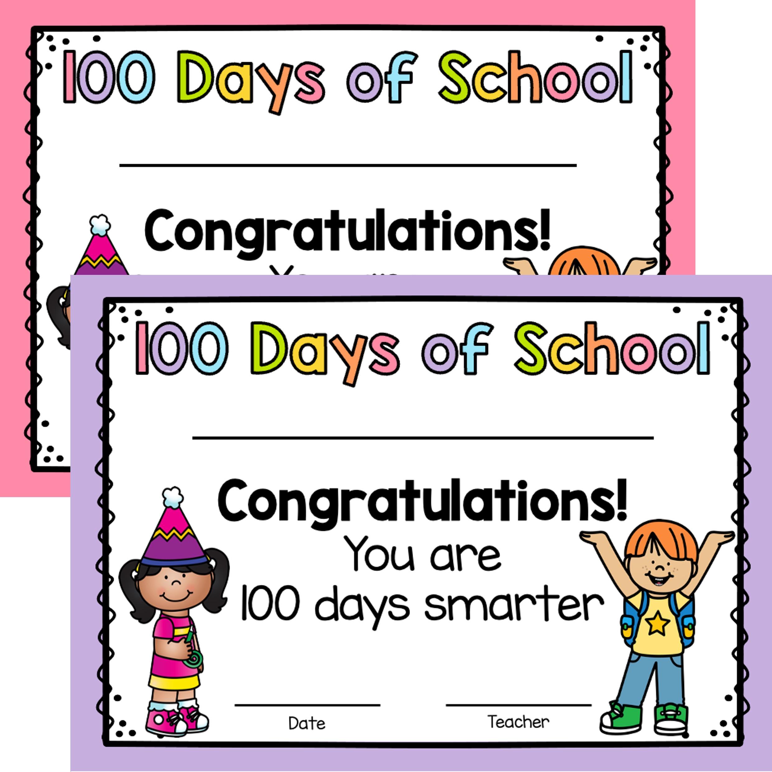 100 Days of School Certificate - Top Teacher