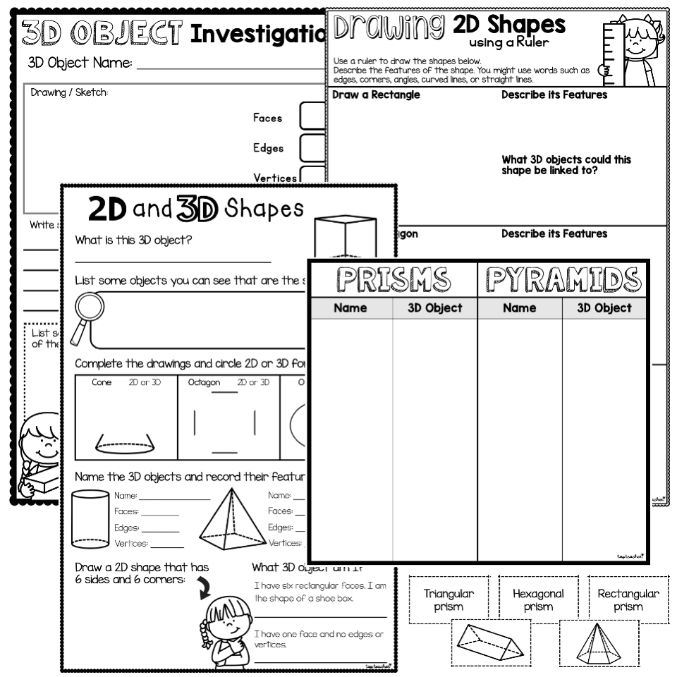 2D Shapes & 3D Objects PACKAGE - Top Teacher
