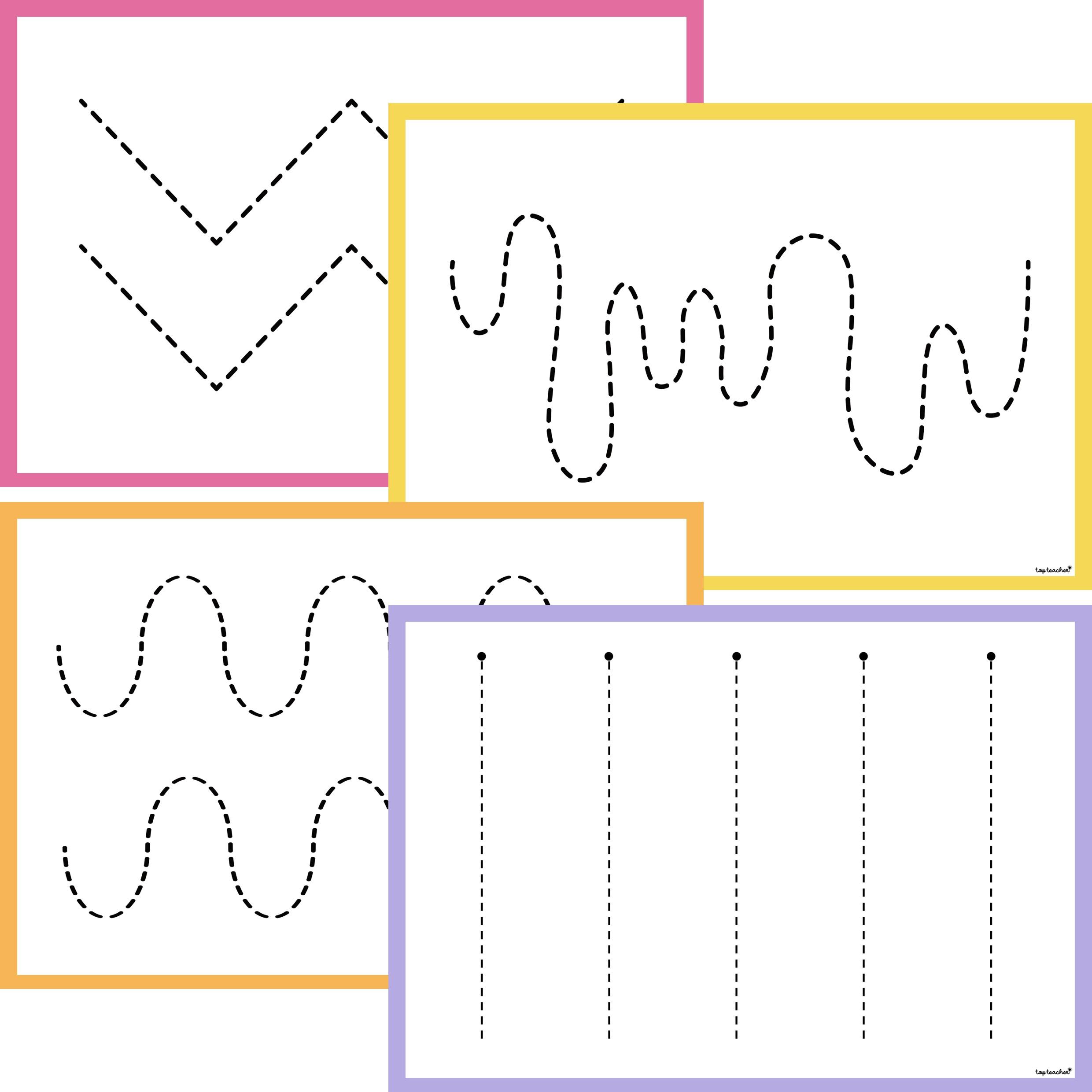 Tracing Lines & Shapes Cards - Top Teacher