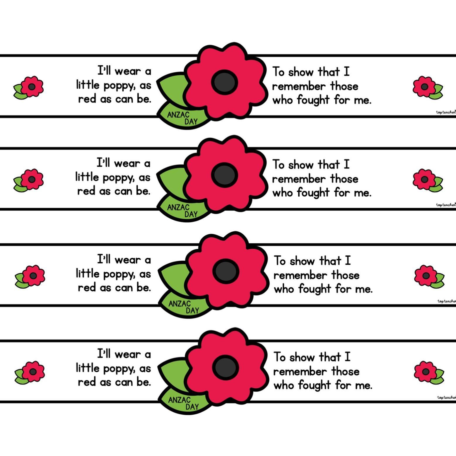 ANZAC Day: Holding a Poppy Handprint Craft - Top Teacher