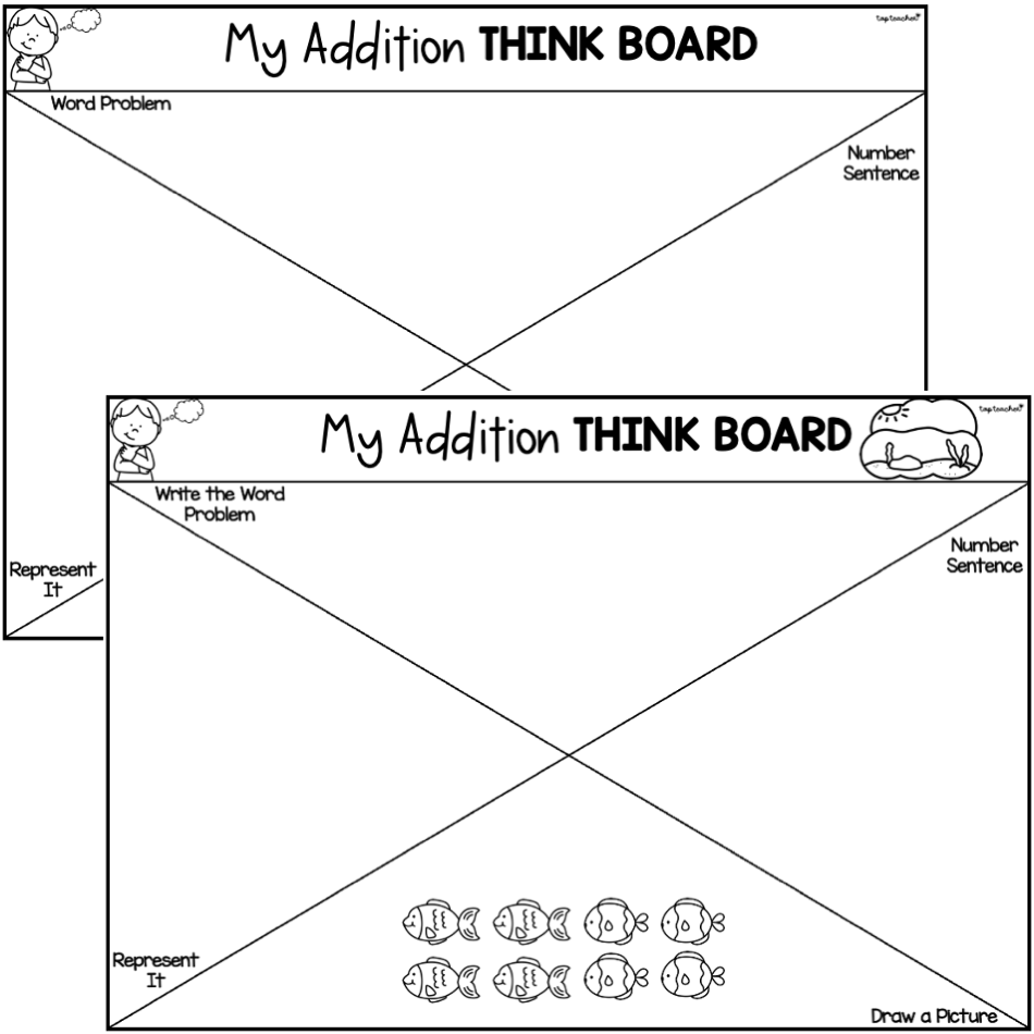 Addition Number Story: Think Boards to 20 - Top Teacher