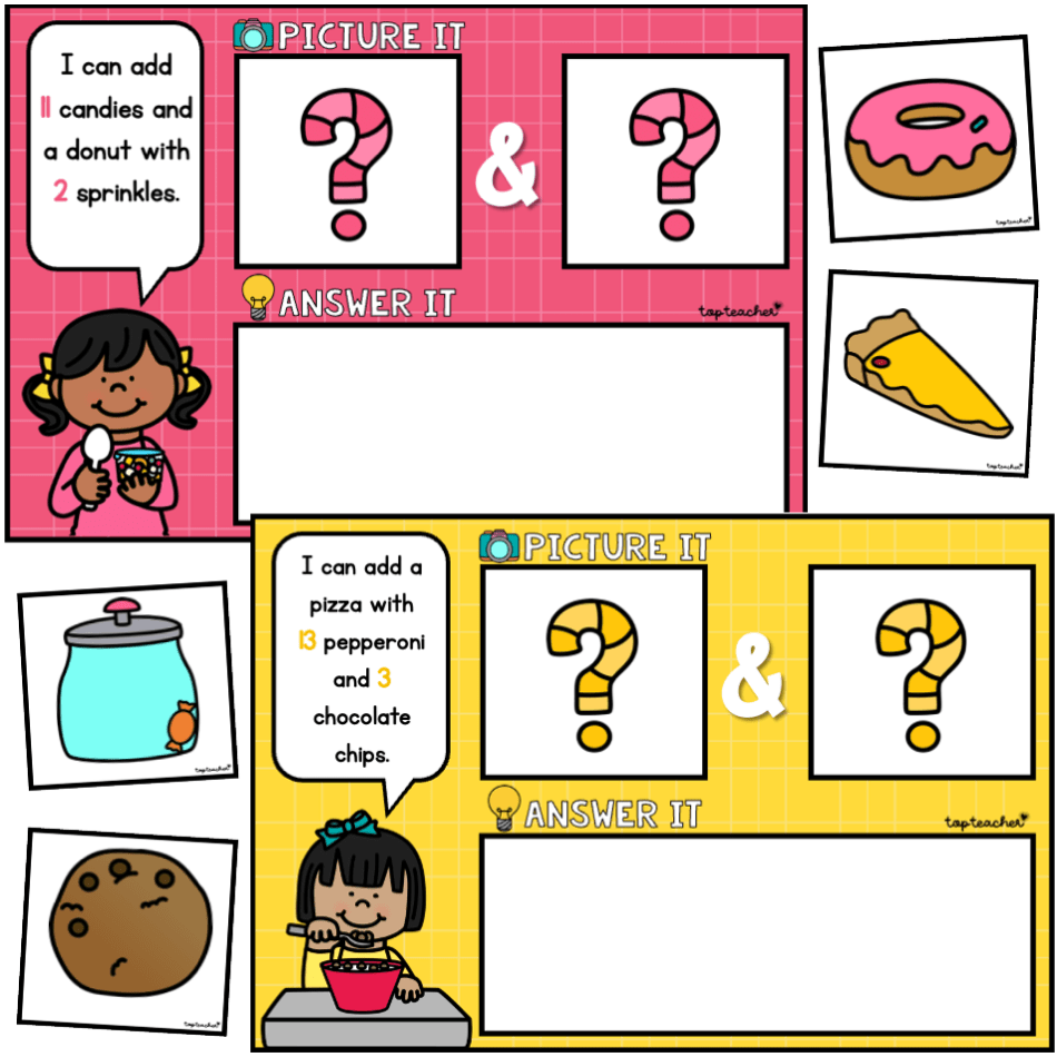 Addition within 20 Task Cards: Snack Party - Top Teacher