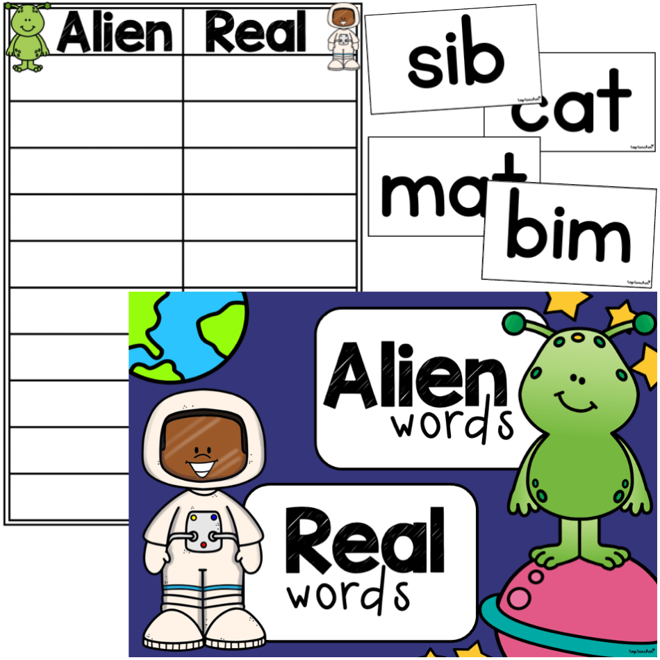 Alien CVC Word Sort - Top Teacher