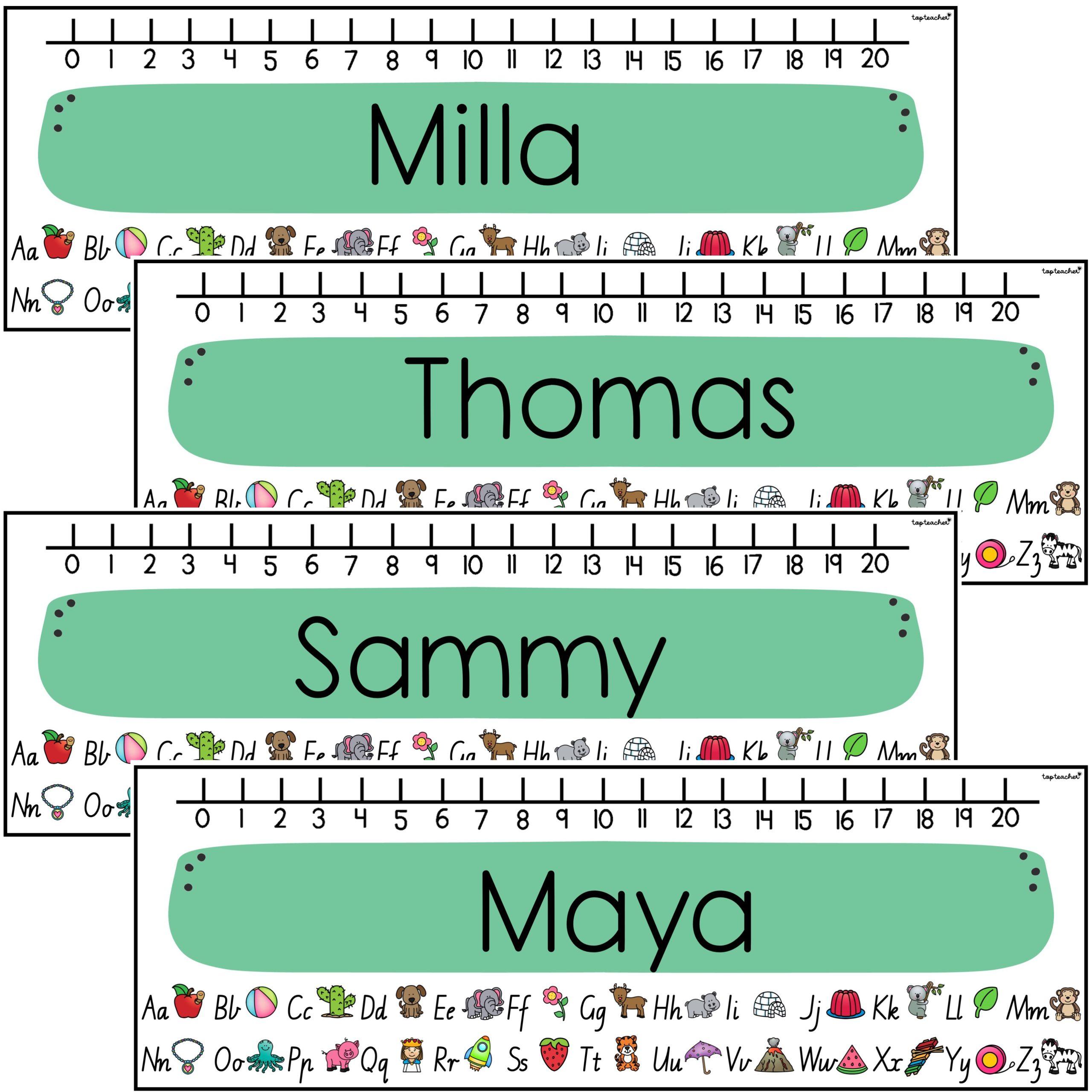 Alphabet Desk Mats Pictures & Number Line Let’s Bloom - Top Teacher