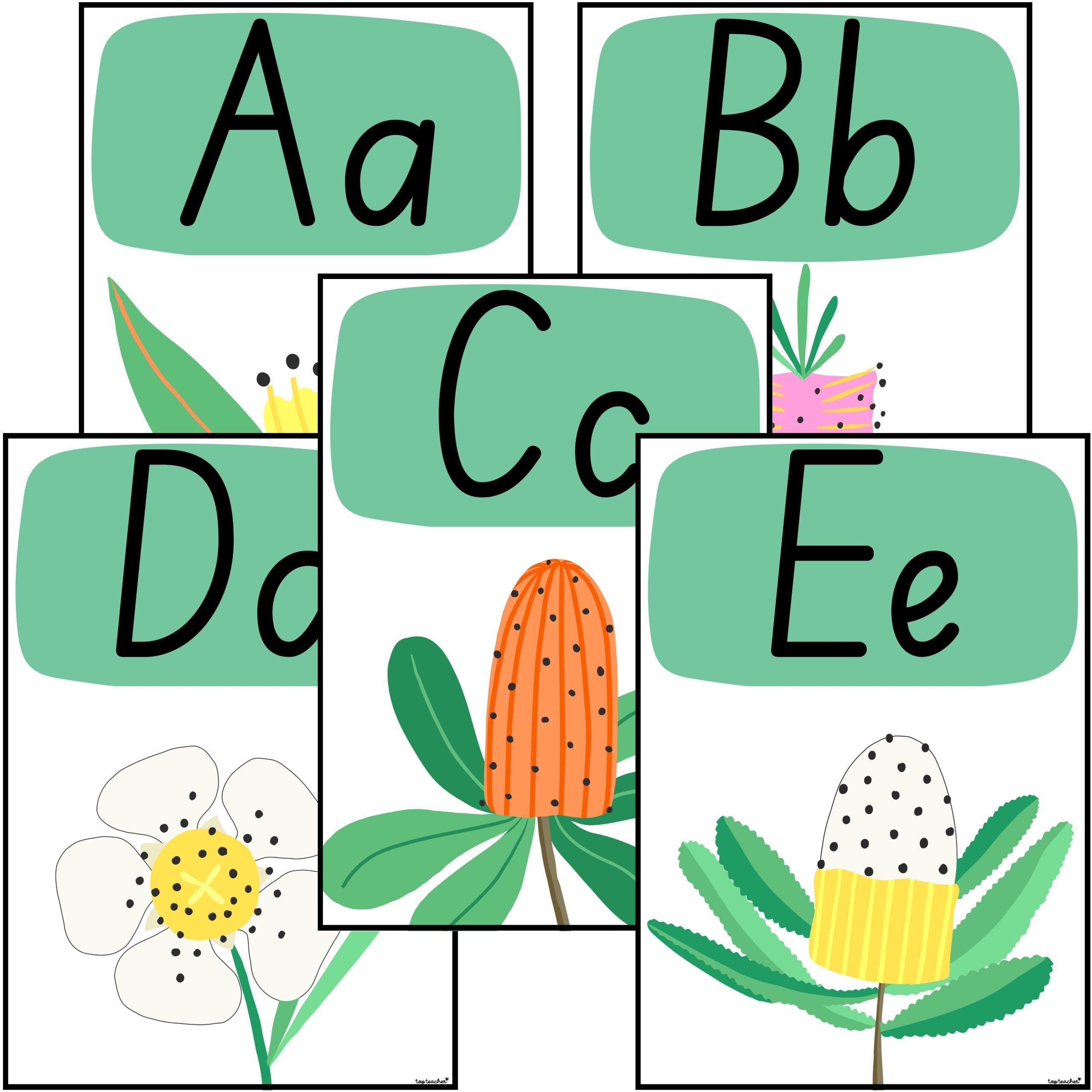 Alphabet Posters Let’s Bloom Flower - Top Teacher