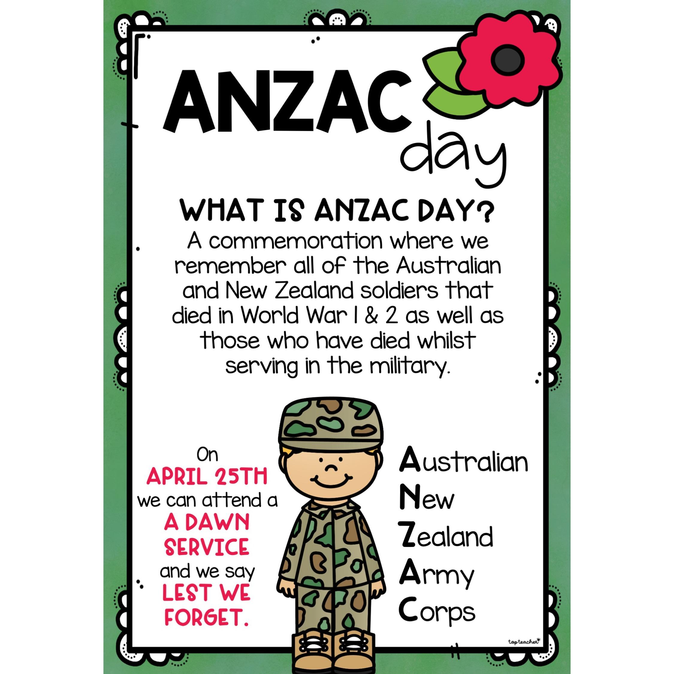 ANZAC Day: Holding a Poppy Handprint Craft - Top Teacher